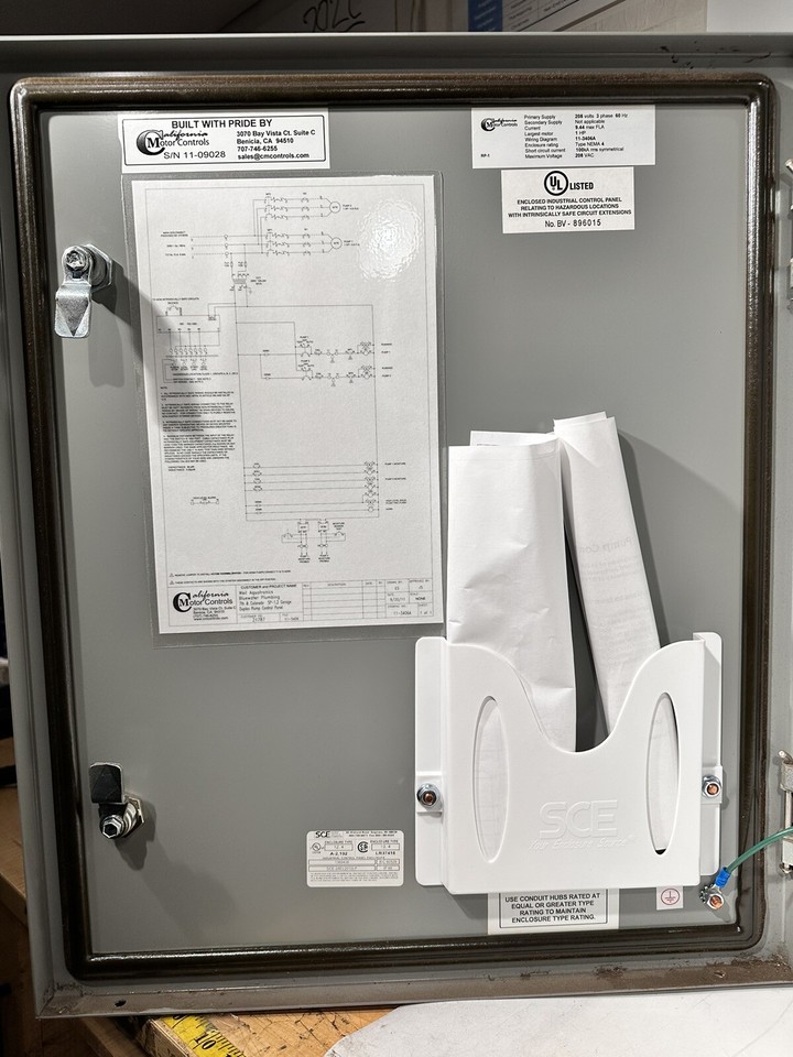 Weil Aquatronics Duplex Pump Control Panel 1 HP 208V 3 PH Max Voltage ...