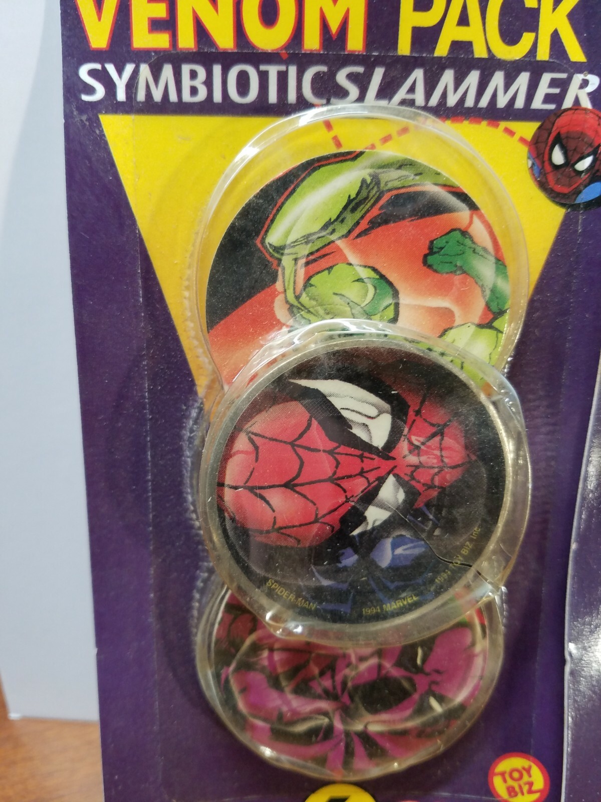 Spider-Man Venom Pack Symbiotic Slammer Premium Collector Caps ToyBiz ...