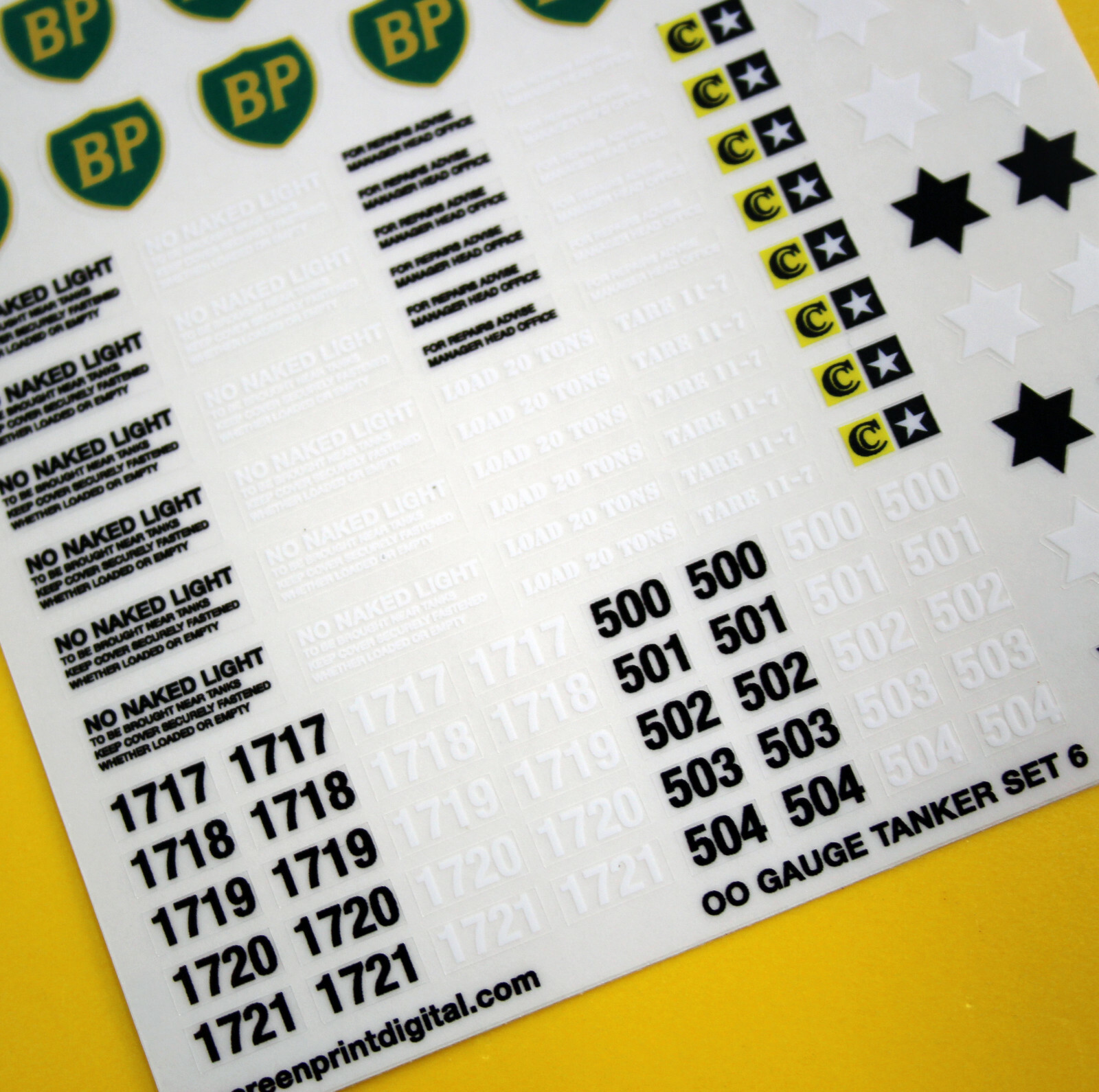 Model Rail OO Gauge Scale BP OIL TANKER High Detail stickers decals SET ...
