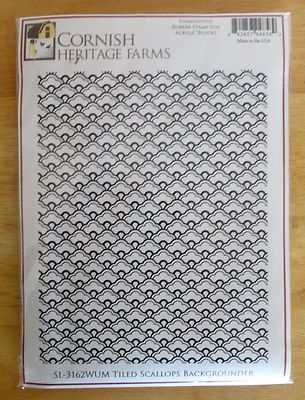 Cornish Heritage SCALLOPS Background Re-mountable RUBBER STAMP SET ...