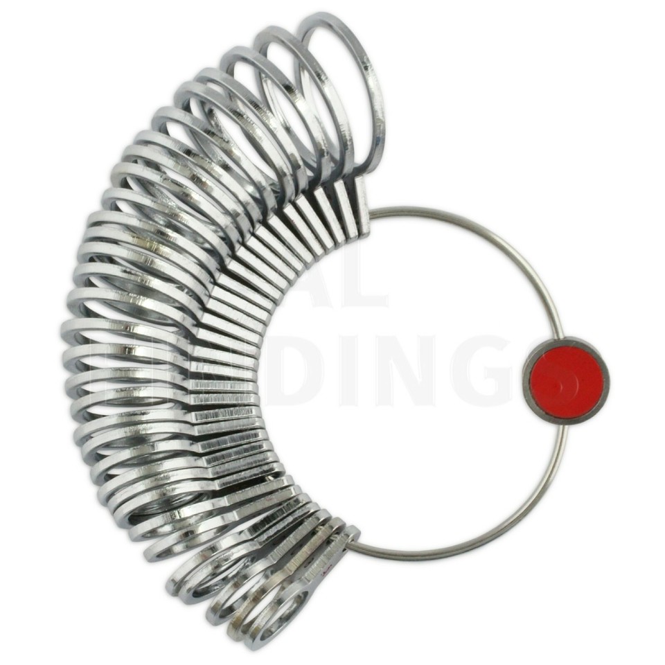 BRITISH ENGLISH SCOTTISH MEASURE FINGER SIZER RING GAUGE METAL UK SIZES ...