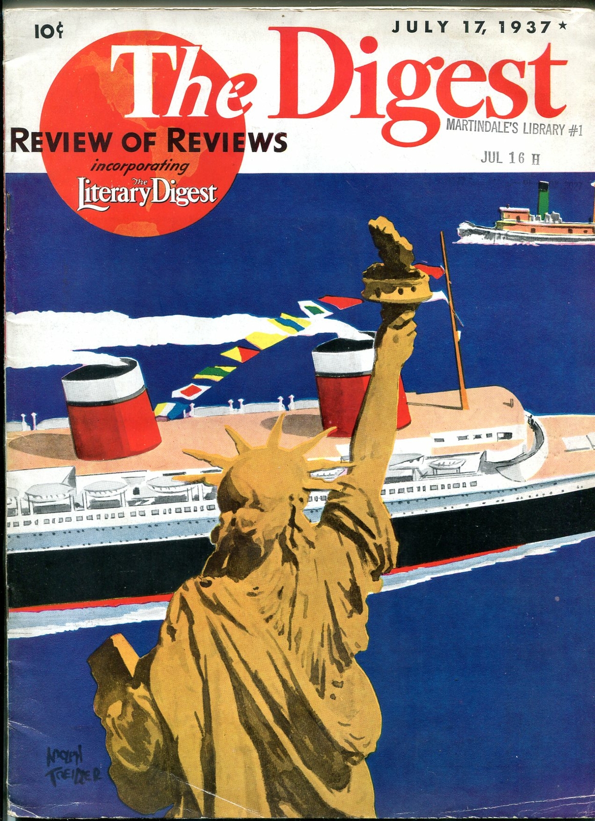 The Digest Magazine #1 July 17 1937- Statue of Liberty- Black Monks | eBay