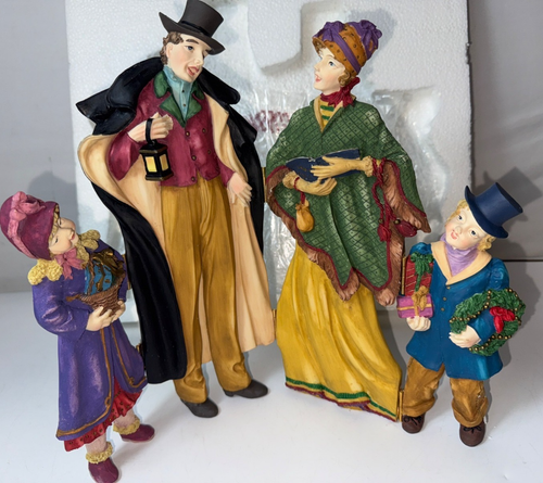 Attached Victorian Christmas Carolers Stand Figurine Set | eBay