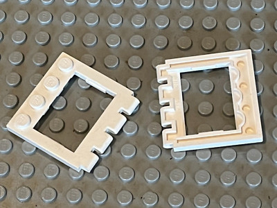 2 x LEGO White Hinge Car Roof 4x4 Sunroof ref 2349 / Set 6345 6387 6953 ...