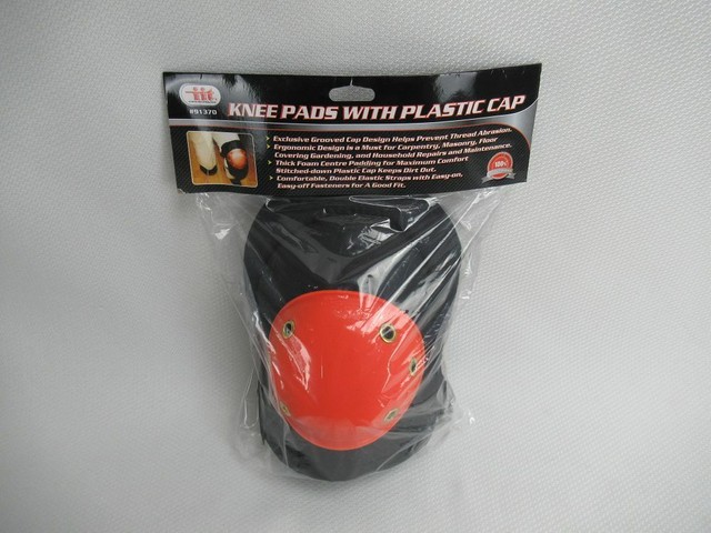 2 PC Plastic Cap Knee Pads Heavy Duty Set Plumber Carpenters Builder ...