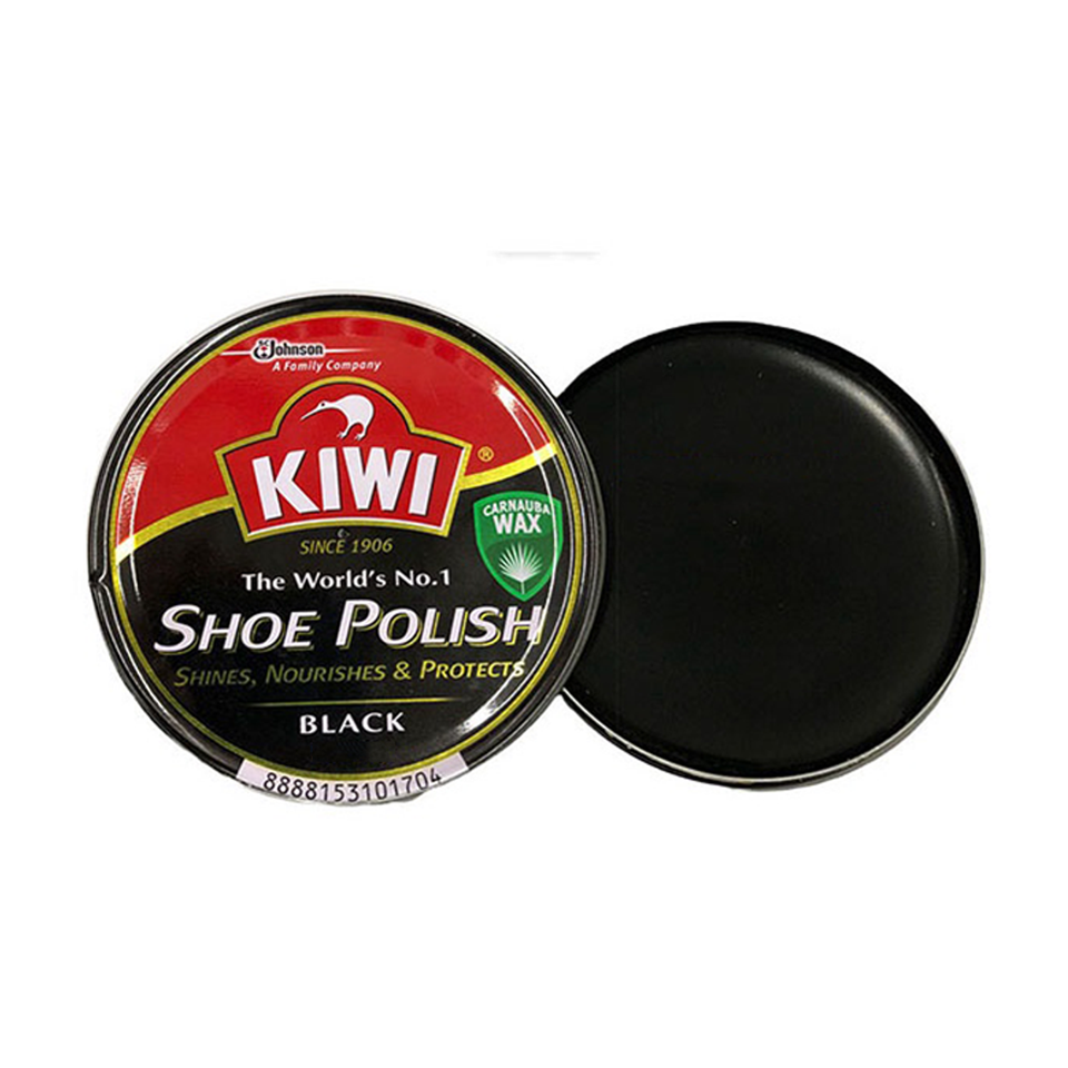 45ml(36g) KIWI Black Shoe Boot Polish Wax Glossy Shines Nourishes ...