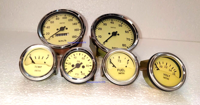 Smiths Kit- Elec Temp Oil Fuel Volt Gauge + 0-180 KMH Speedo + 0-80 RPM ...