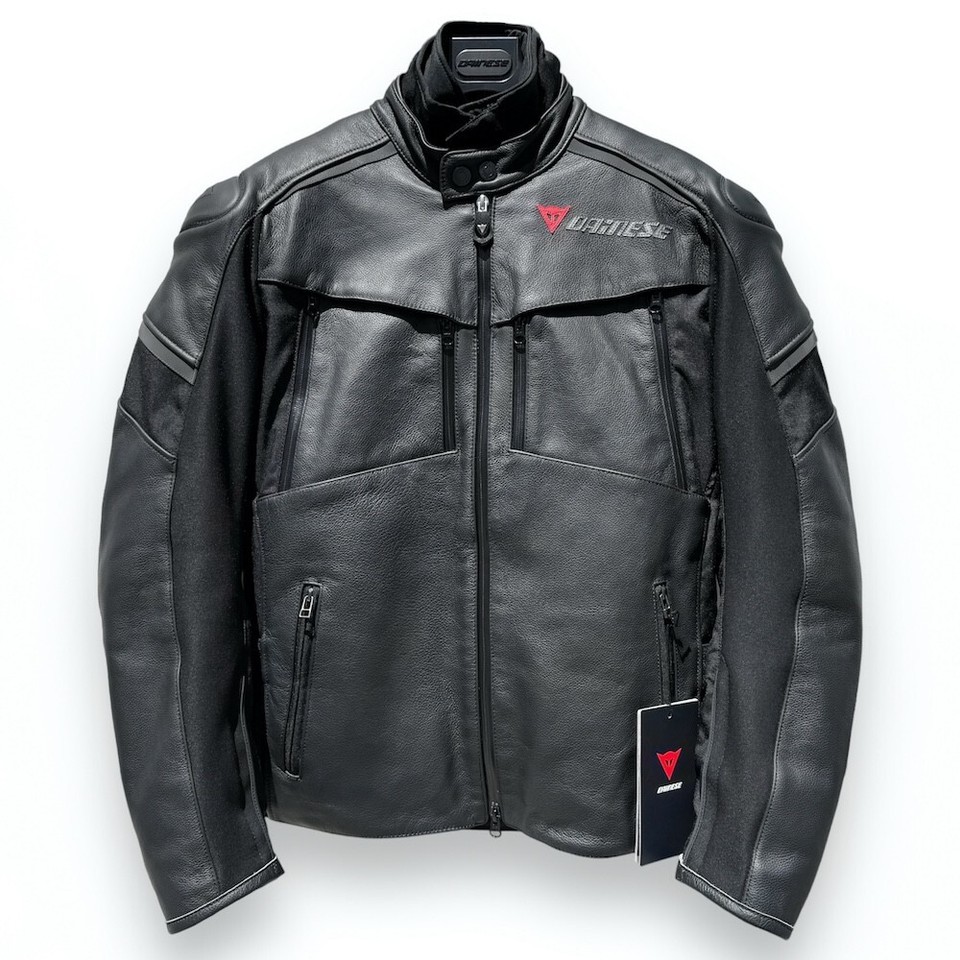 DAINESE Cruiser D-Dry Leather Jacket CE Armored Motorcycle Touring Mens ...