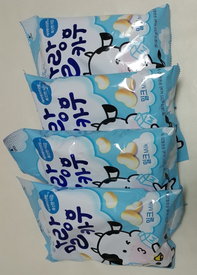 Korean Sweets Soft Malang Cow chewing candy Fresh Grade Milk 79g x 4 ...