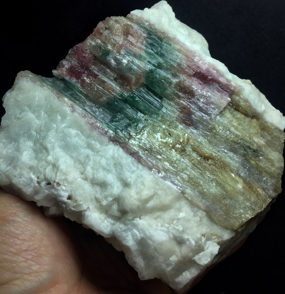 1108g Natural Watermelon Color Tourmaline Crystal Rough Stone Specimen ...