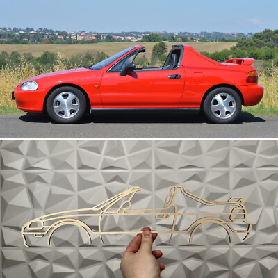Civic Del Sol with wing Silhouette Line Wall Art | eBay