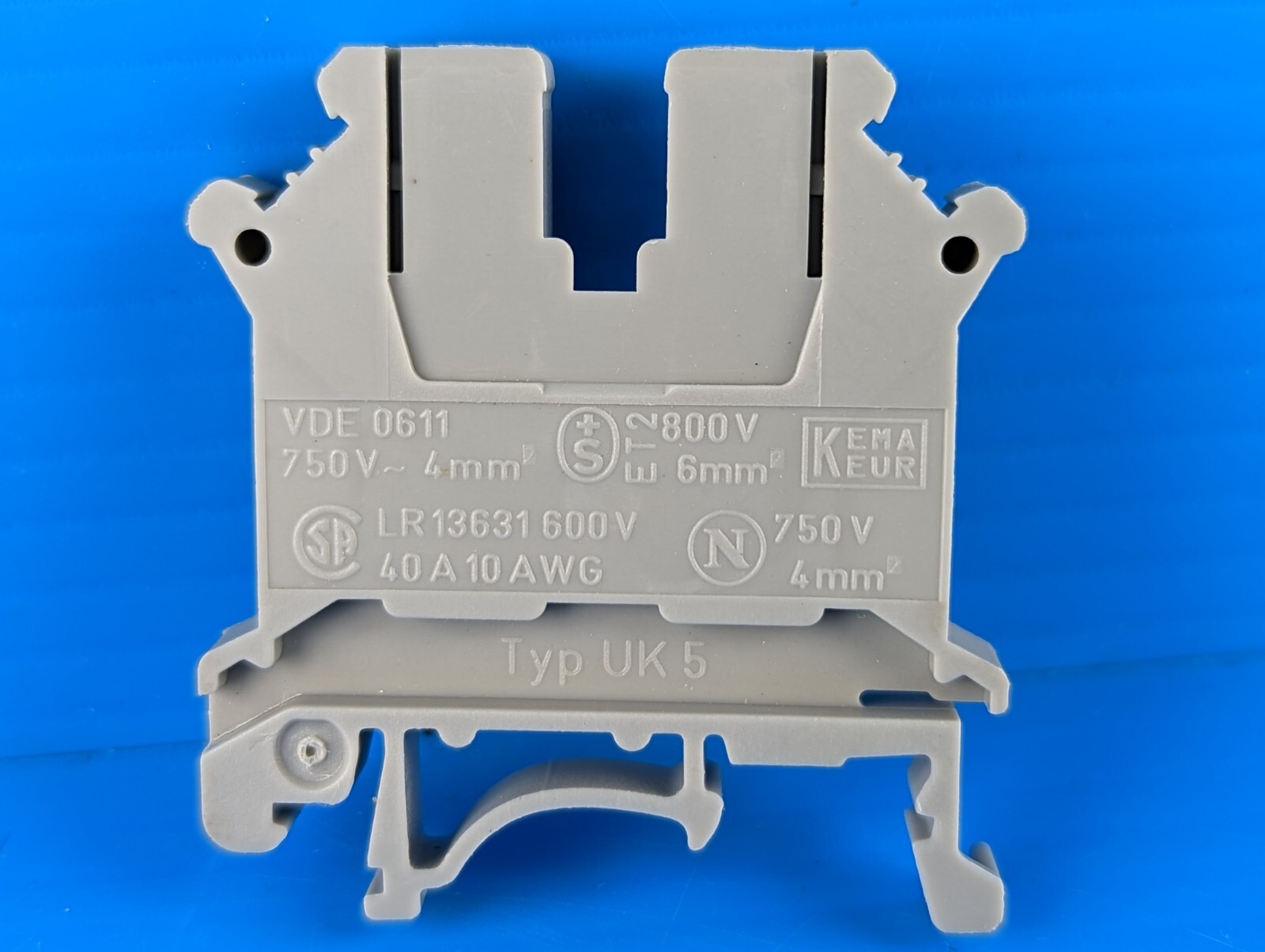 Phoenix Contact UK5 Feed Through Terminal Block 800V 40A 24-10AWG ( Lot ...