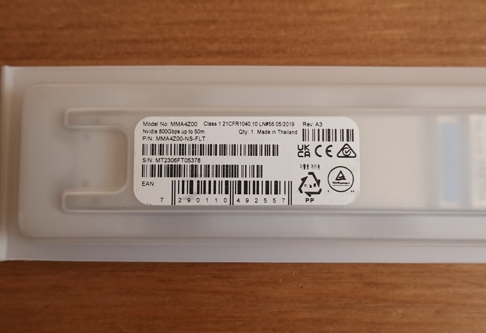 New NVIDIA 800Gbps Twin-Port OSFP Transceiver MMA4Z00-NS-FLT InfiniBand ...