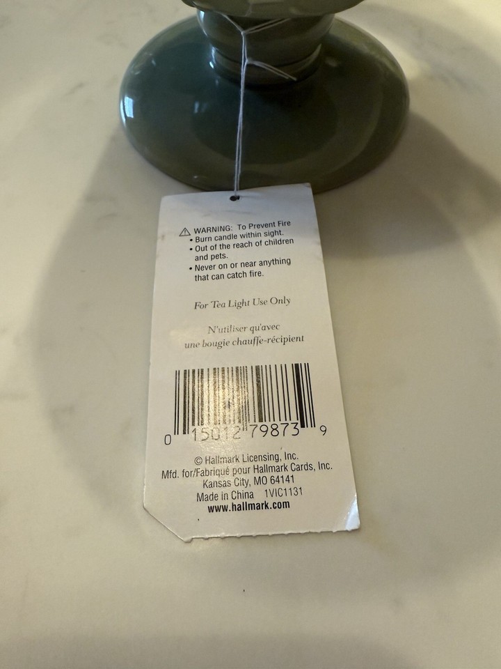 Hallmark Moments Of Beauty Tart Burner 2pc Sage Green White Top & Tea ...