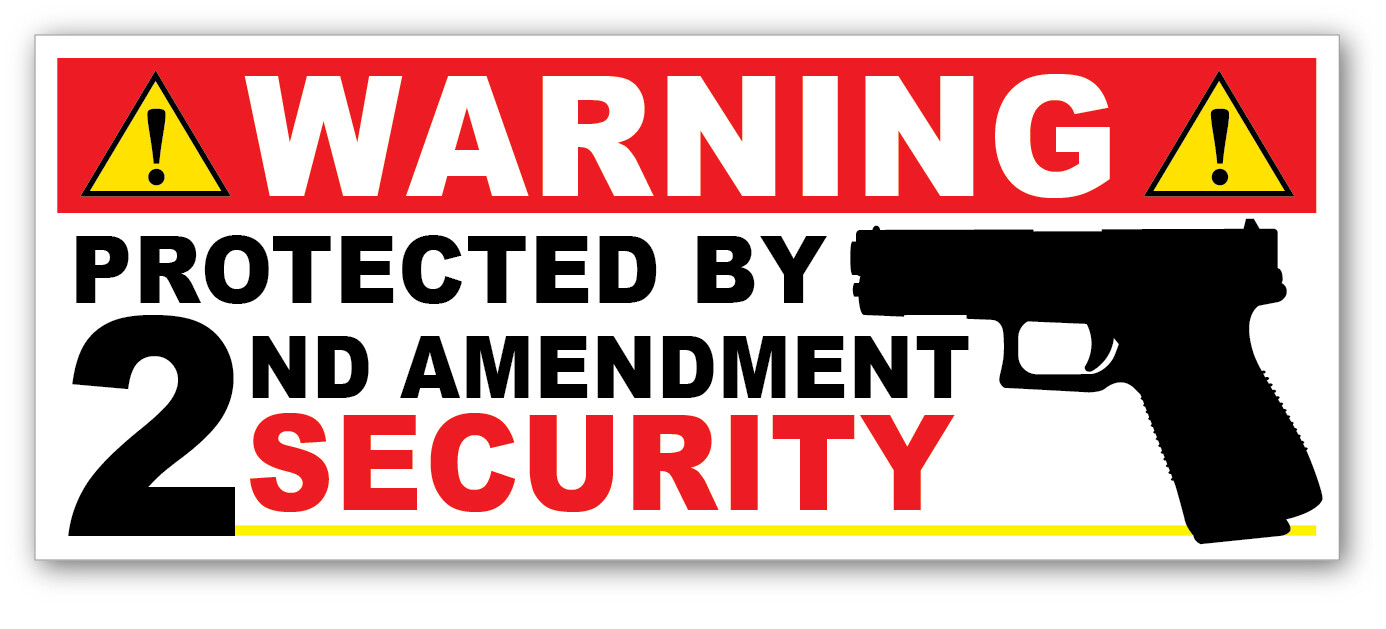 2 Pack - WARNING STICKERS Decal 2nd Amendment Gun Security No ...
