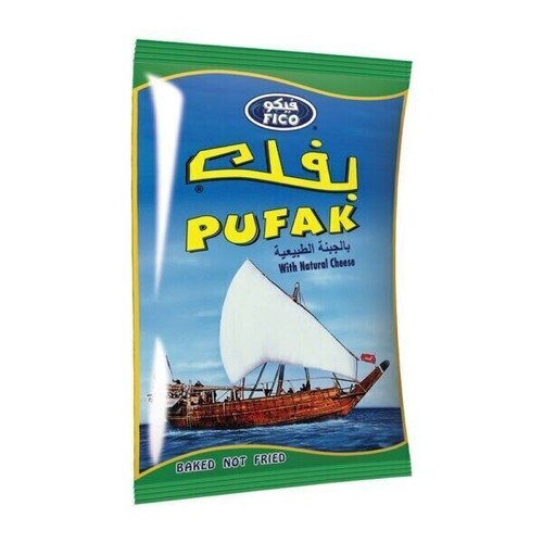 Paquet de 7 chips Pufak cuites au four Fico, saveur de fromage naturel ...