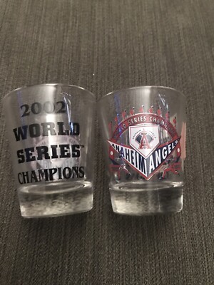2 BRAND NEW ANAHEIM ANGELS 2002 WORLD SERIES CHAMPIONS SHOT GLASSES | eBay