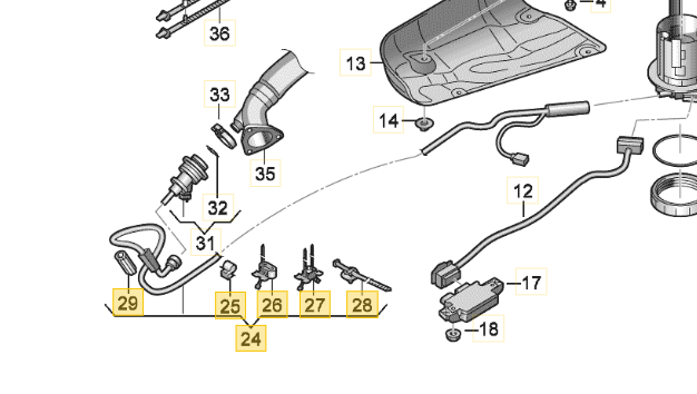 AUDI Q5 8RB Metering Line For Reducing Agent Injector Genuine ...