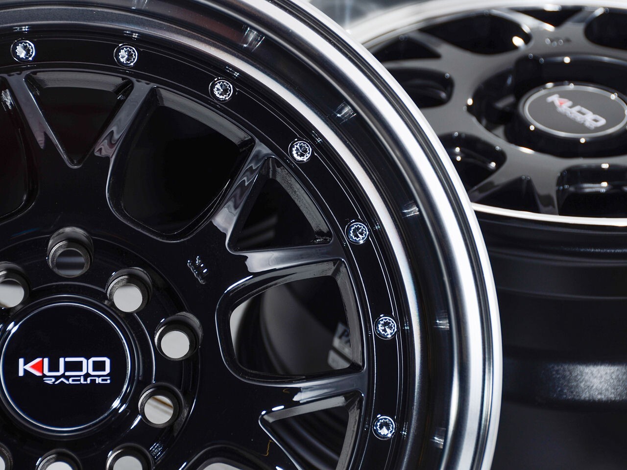 Kudo Racing Fatal 15x8 5x100 5x114.3 Low Offset Black w/Polished Lip ...