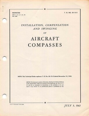 Aircraft Compasses, Compensation & Swinging World War II Book Flight ...