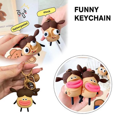 Funny Key Big Eyes Sausage Mouth Cute Ugly Stuff Keychain Pendant Lot ...