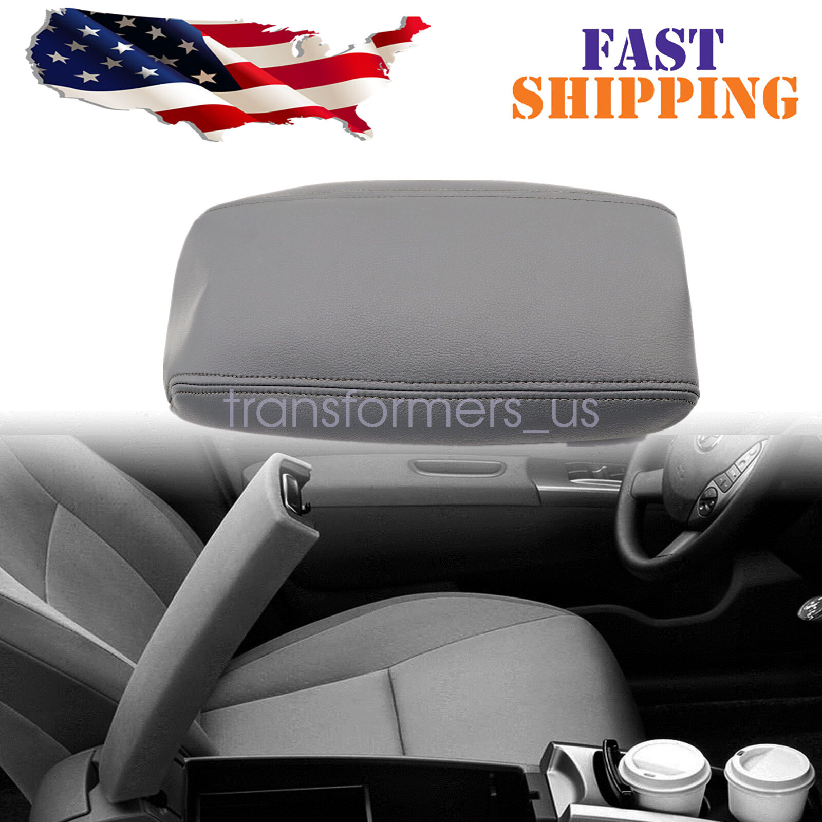 Fits 2005-2008 Toyota Prius Leather Center Console Lid Armrest Cover ...