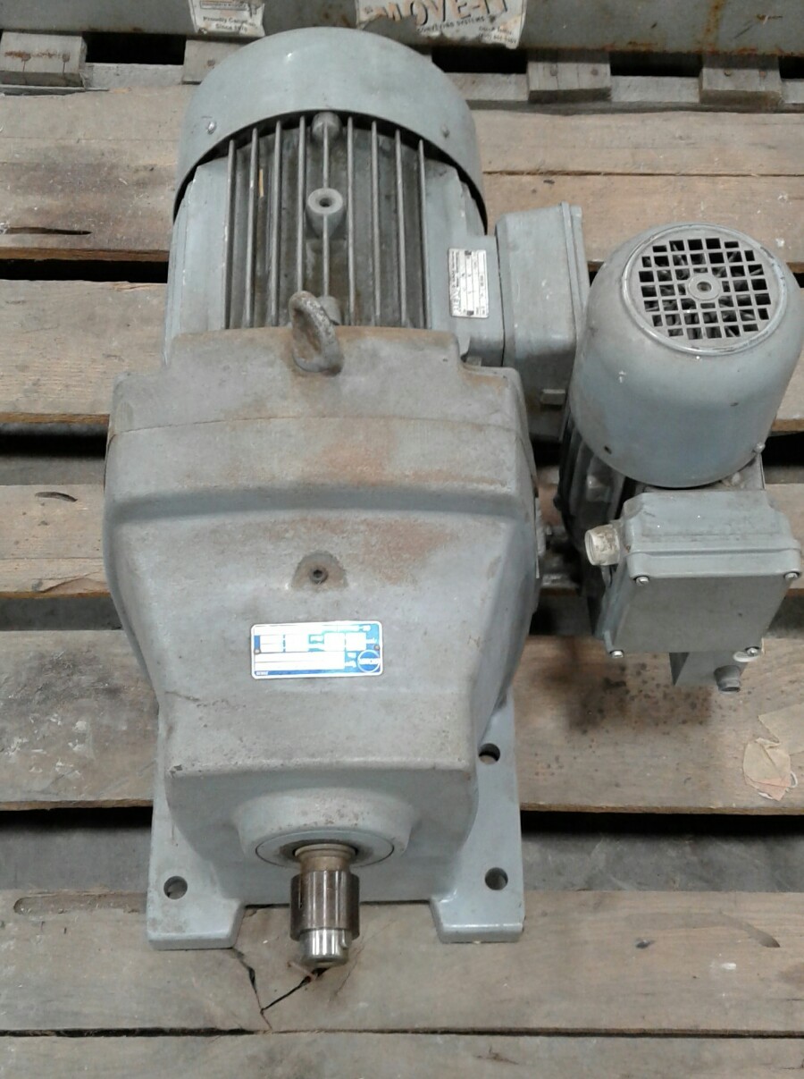 HEW RF132S/4 Motor w Gearbox and Brake 7.5 HP 1725RPM 480V #1039KWJ134 ...