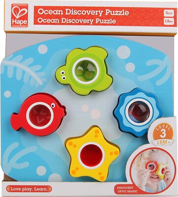 Hape Ocean Lens Puzzle Game (5 Piece) Multicolor, 5'' x 2'' | eBay