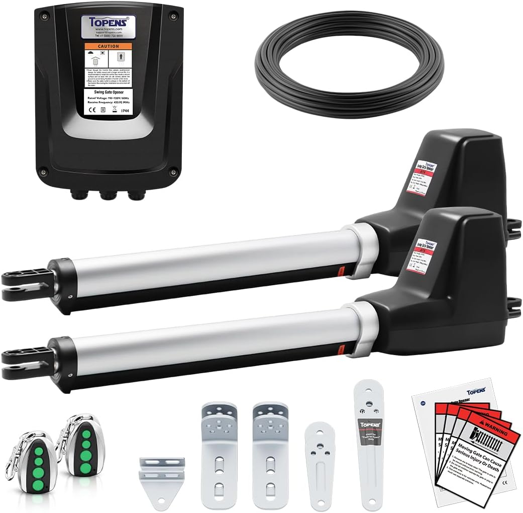 Automatic Dual Swing Gate Opener, Electric Gate Motor, 18ft Arm, Remote ...