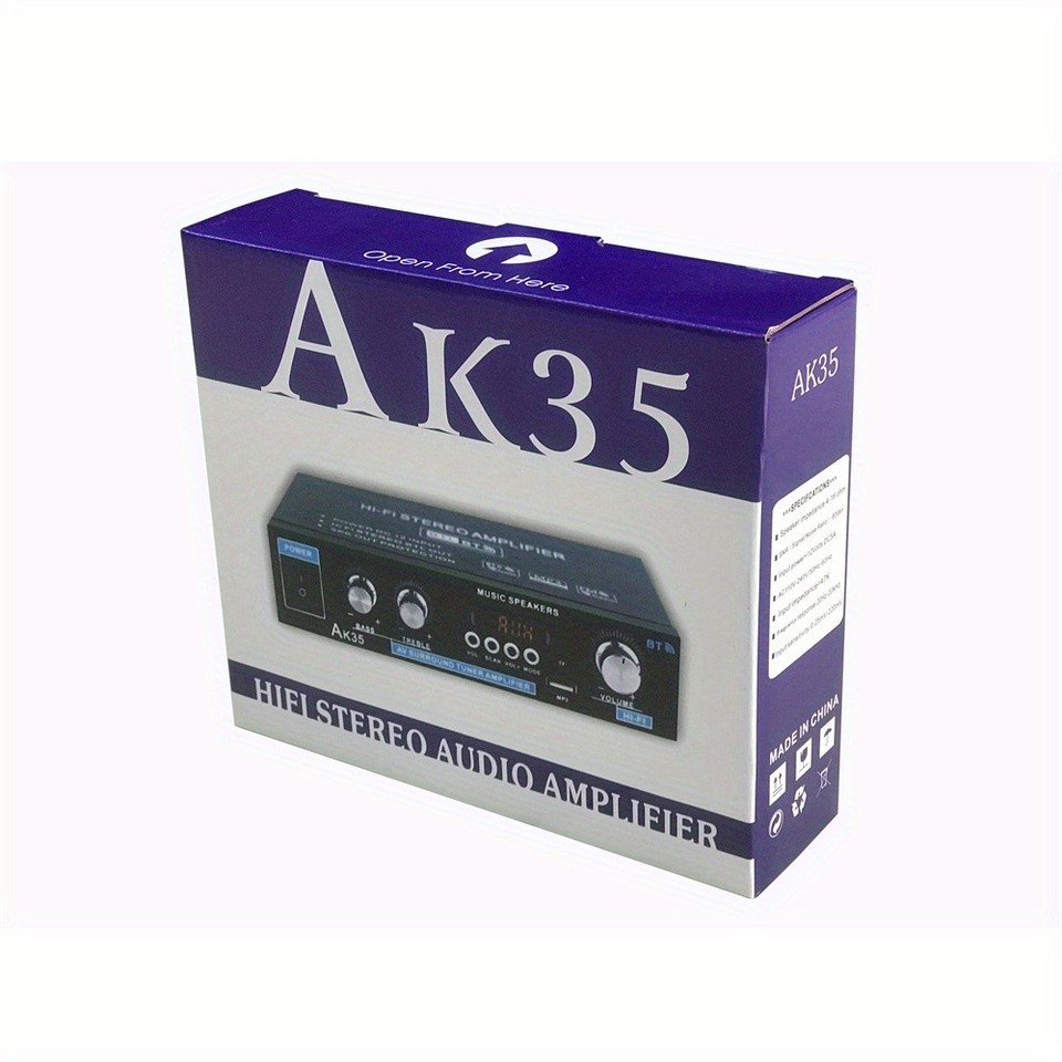 200W Max Power Stereo Amplifier Home Audio Bluetooth 2.0 Stereo ...