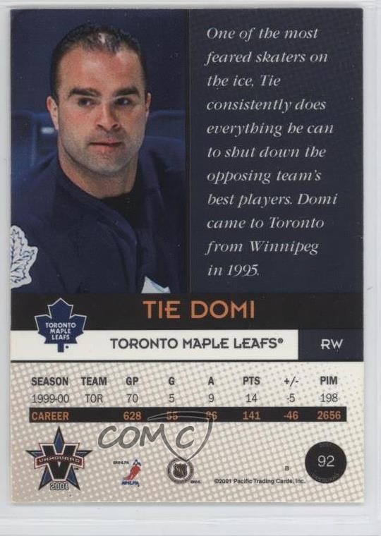 2000-01 Pacific Vanguard Holographic Gold /60 Tie Domi #92 | eBay