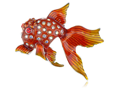 Fashion Red Fish Crystal Rhinestone Goldfish Pin Brooch Unique Jewelry ...