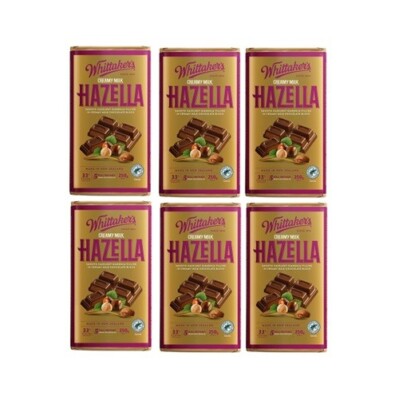 932111 6 X 250G BLOCK WHITTAKERS CREAMY MILK HAZELLA CHOCOLATE NEW ...