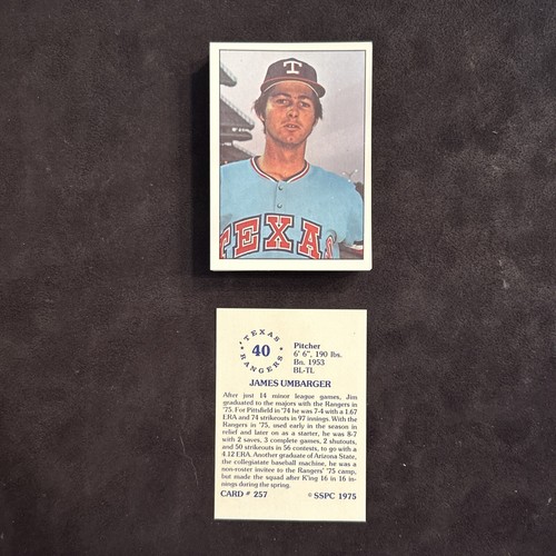 (55) 1975 SSPC Set-Break #257 Jim Umbarger Texas Rangers | eBay