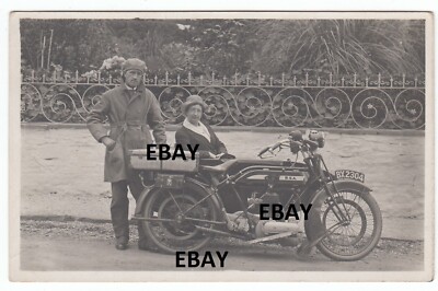 Couple with early BSA Motorcycle Old Real Photo POSTCARD Australia ...