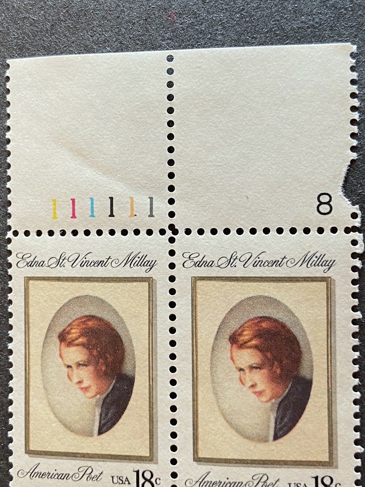 US Stamp 18 Cent 1981 Edna St. Vincent Millay Scott #1926 Block of 4 M ...