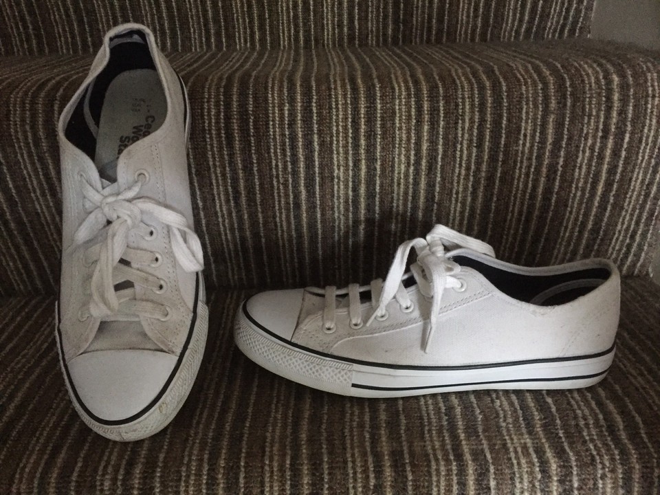 PRIMARK MENS WHITE CANVAS PLIMSOLLS UK SIZE 7 | eBay UK