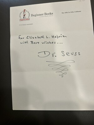 THEODOR "DR. SEUSS" GEISEL - INSCRIBED SIGNED Letterhead Signed COA | eBay