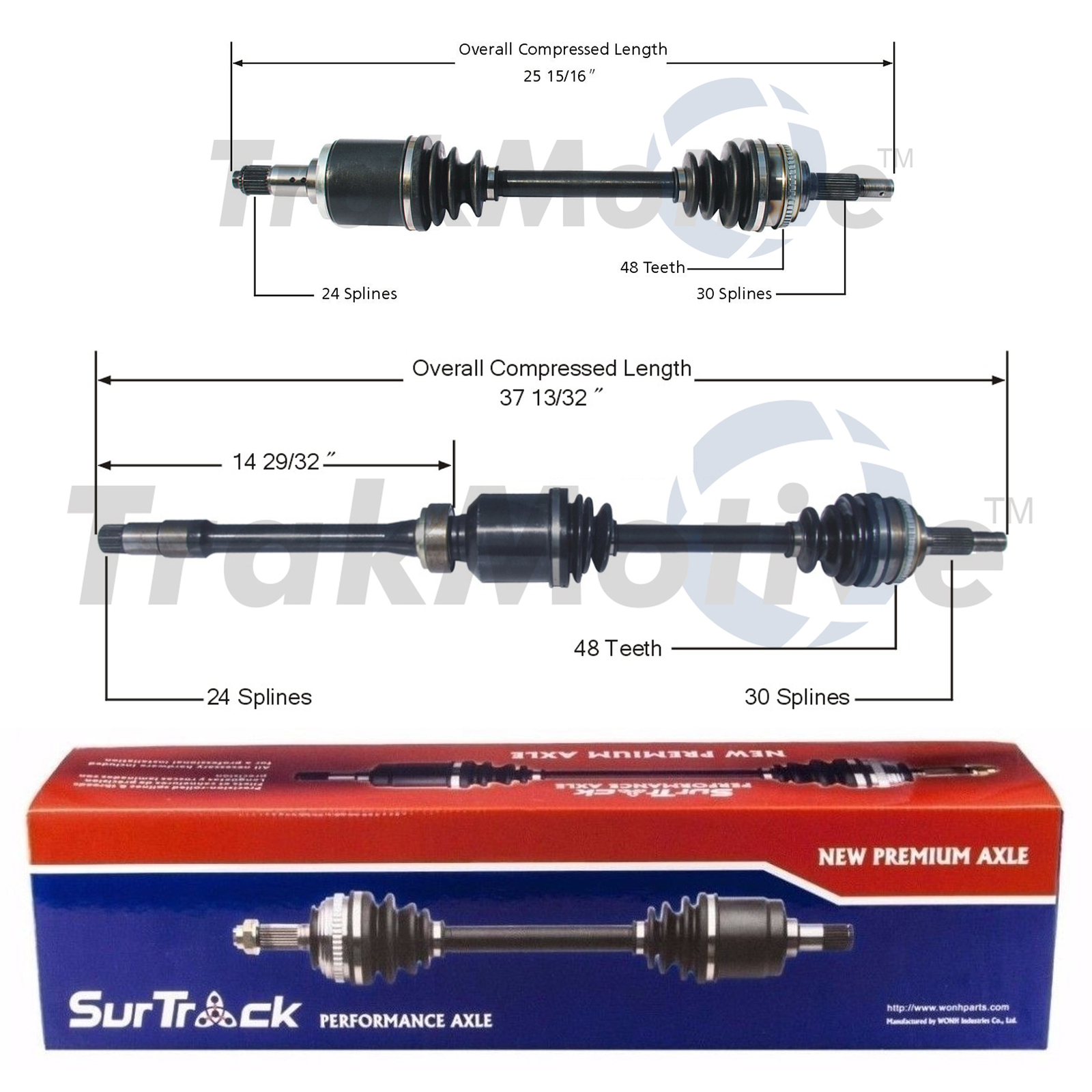 SurTrack Pair Set of 2 Front CV Axle Shafts For ES300 Avalon Camry ...