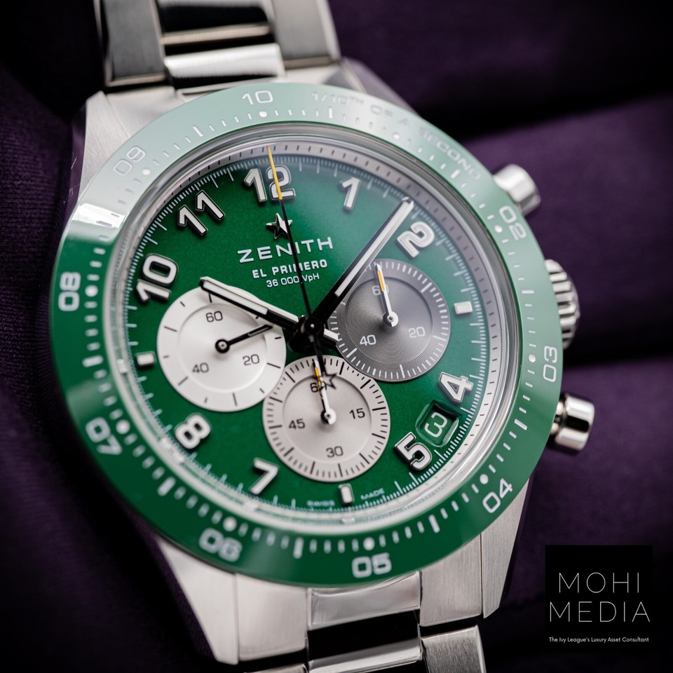 Zenith El Primero Chronomaster Sport AARON RODGERS Green 03.3117.3600 ...