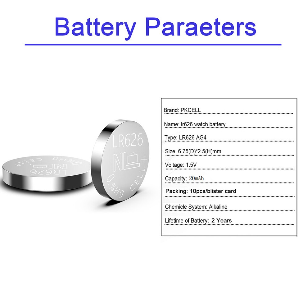 100X 377 L626 AG4 Watches Batteries V377 177 SR626SW SR66 1.5V Button ...