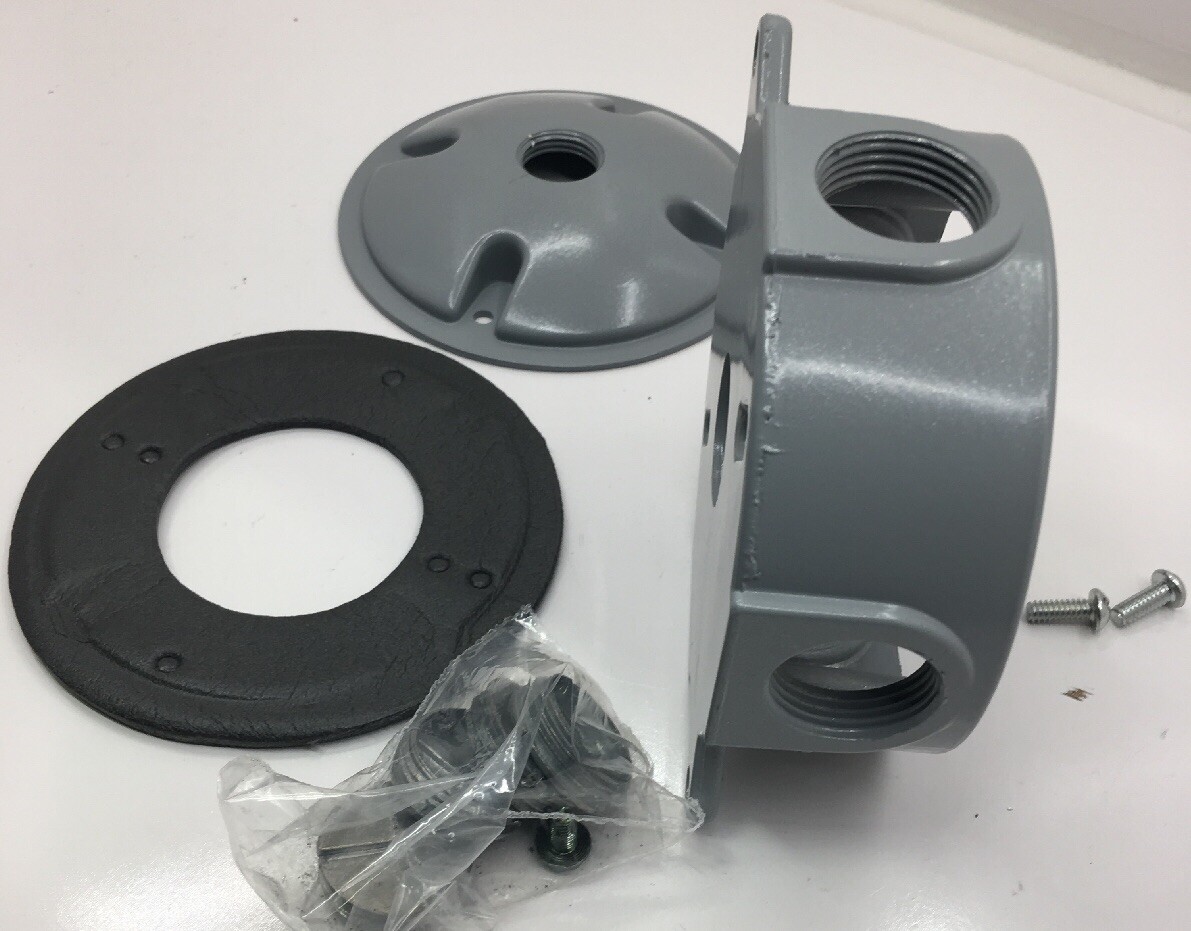 753D STONCO WEATHERPROOF ROUND OUTLET BOX DIE CAST ALUMINUM 0.75 IN ...