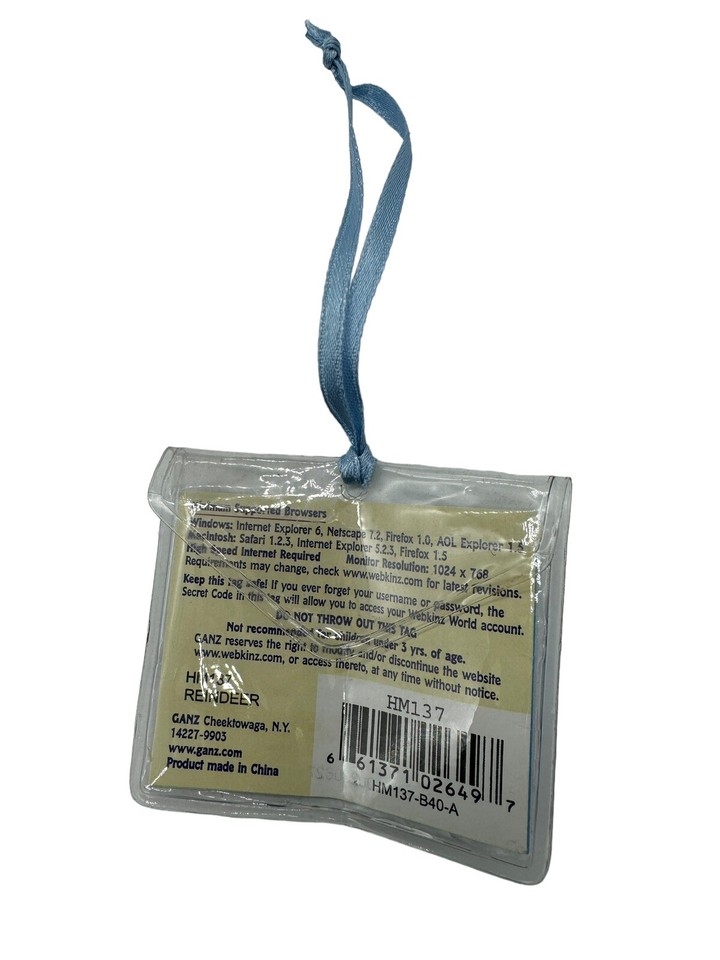 Webkinz Unused Code Tag Reindeer HM137 NO PLUSH 66137102649 | eBay