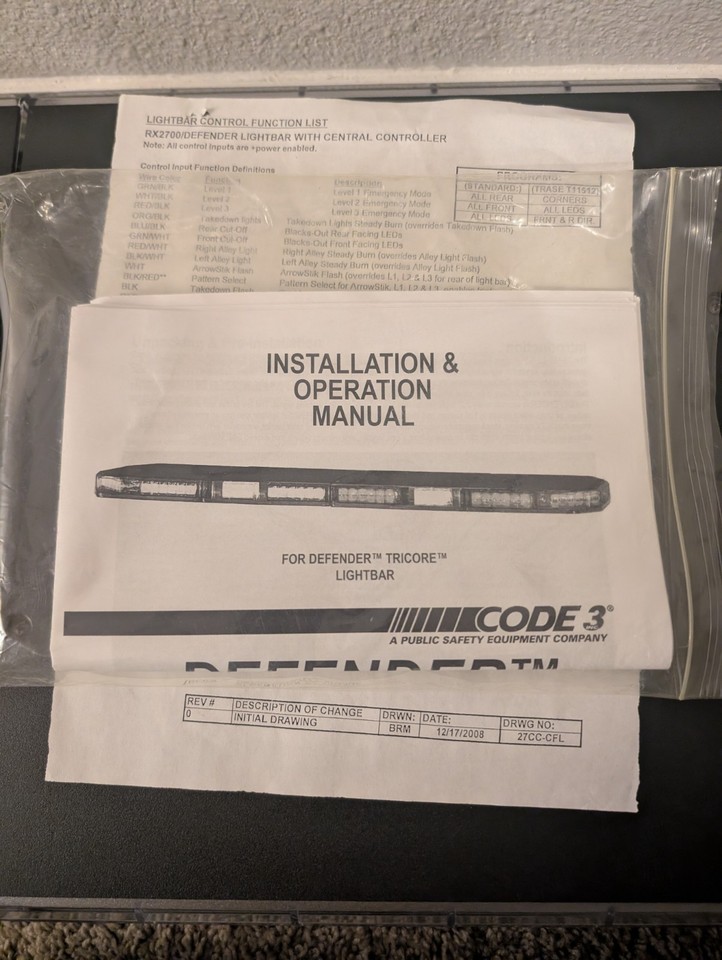 Amber NOS Code 3 Defender Tricore Warning Lightbar | eBay