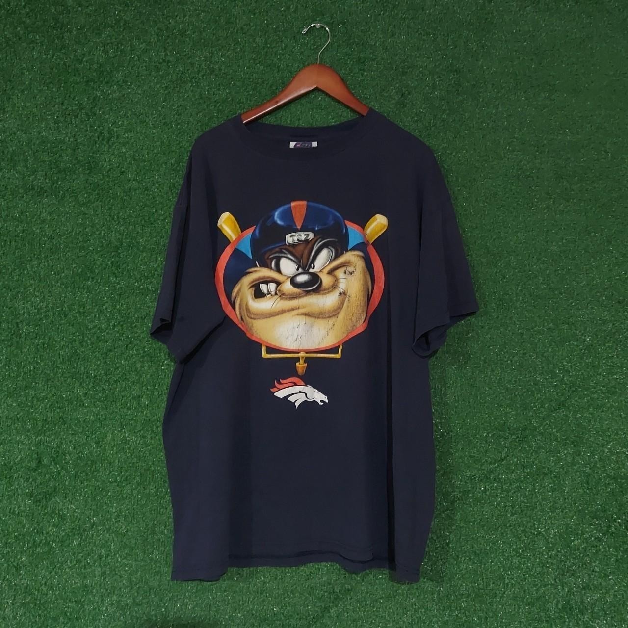 Vintage 1998 Denver Broncos Looney Tunes Taz CSA Shirt - Gem