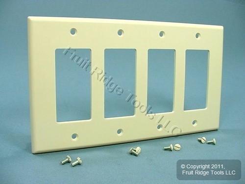 Leviton 80612-T Light Almond 4-Gang Decora GFCI Plastic Midway ...
