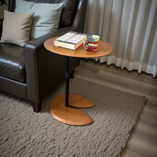 Ekornes Stressless Ellipse Adjustable Side Table – Teak | Mid-Century ...