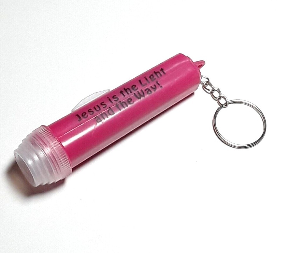 Flashlight Portable Pink Keyring Keychain - Jesus Is The Light and The ...