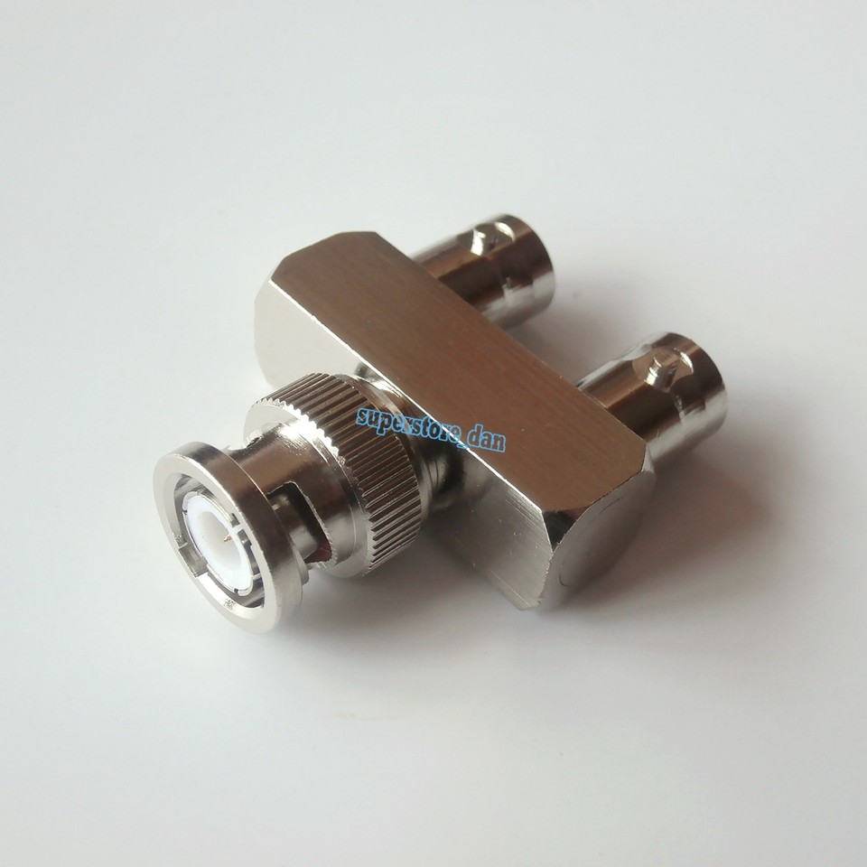 1X BNC Male to TWO 2 BNC Female Splitter 3 Way Y Triple RF Adapter ...