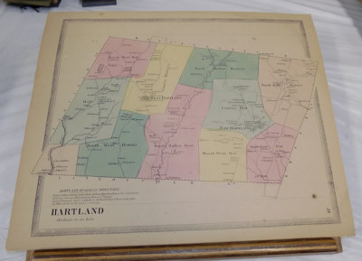1869 Hartford County, CT Atlas Map///PLAN OF THE TOWN OF HARTLAND | eBay